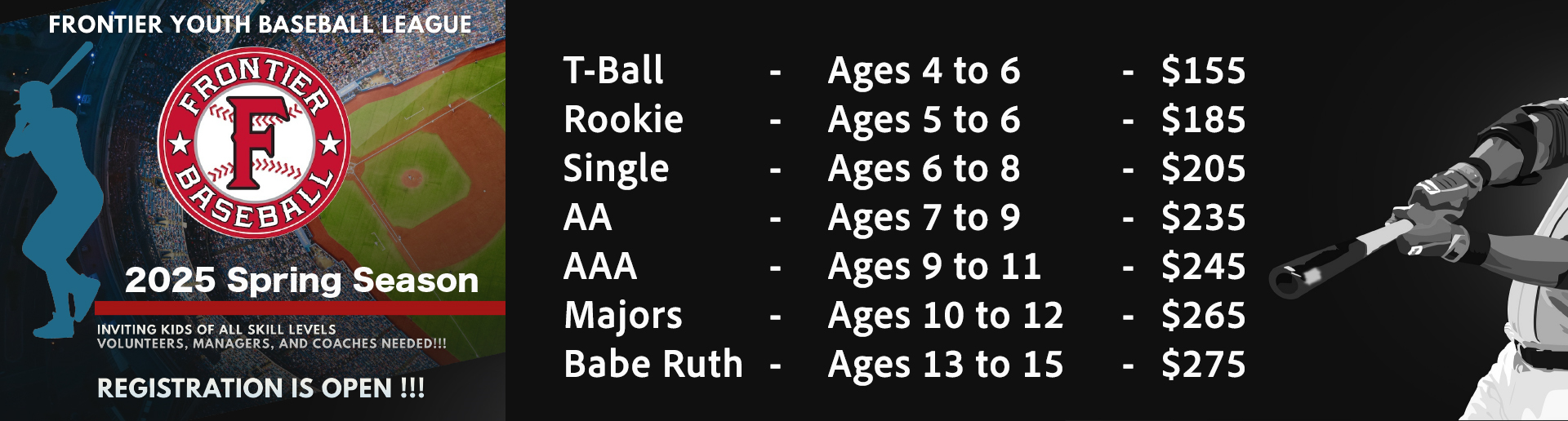 Frontier Youth Baseball League > Home